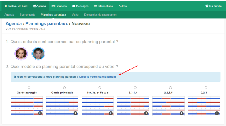 Créer un planning de garde partagée avec 2houses